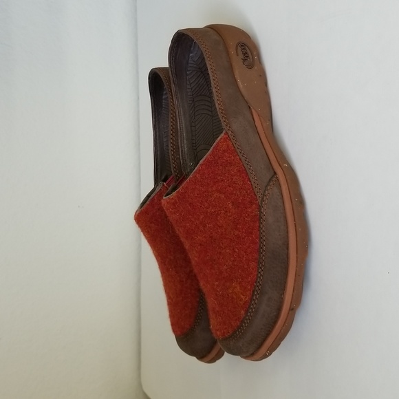 Chaco | Shoes | Chaco Quinn Mules Clogs Size 75 Brickred Wool Leather ...